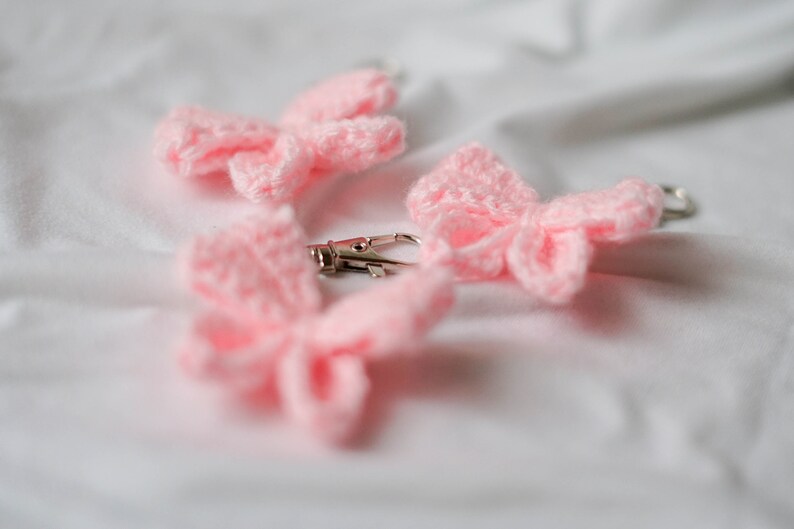 Pink Bow Keychain Crochet - Etsy