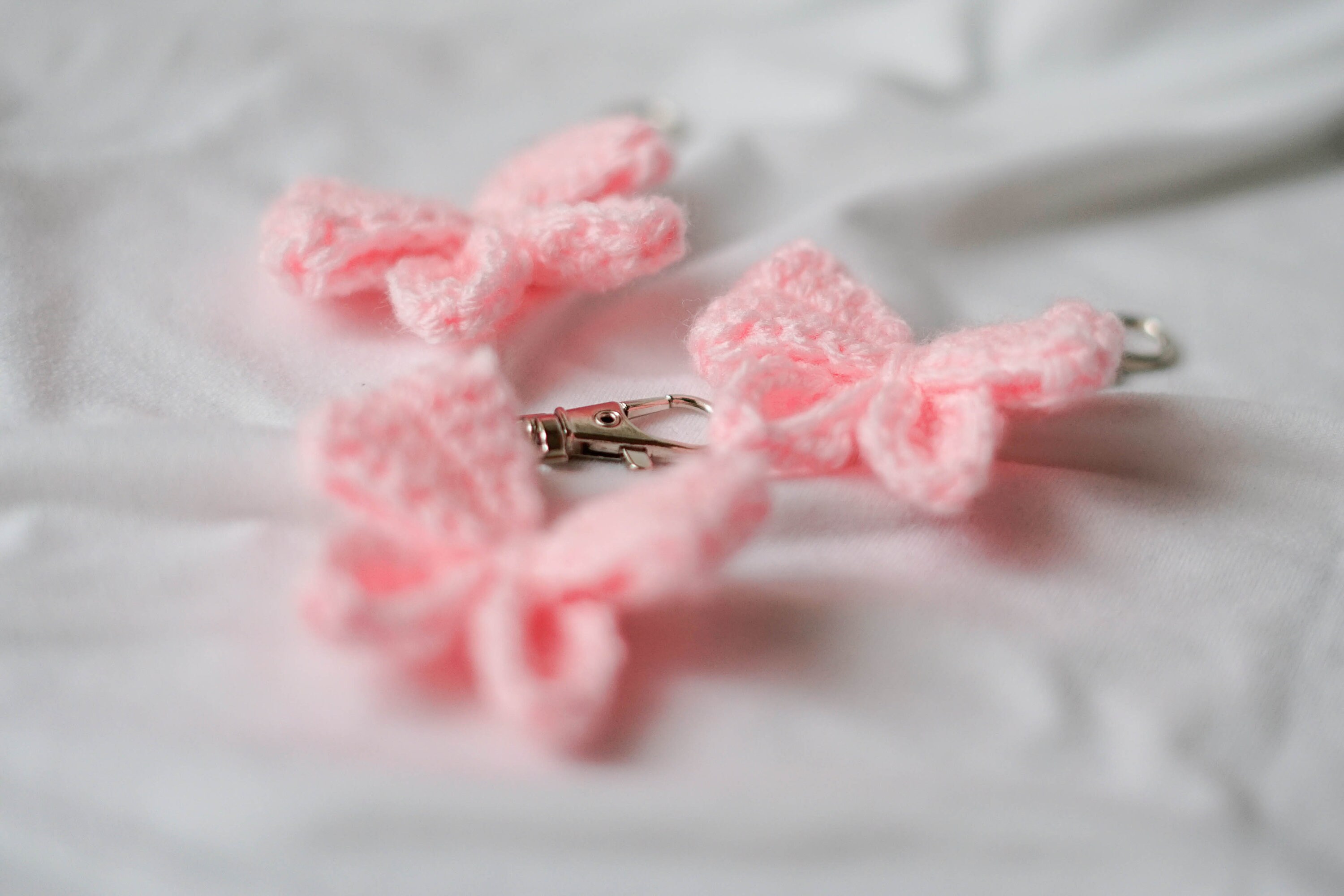 Pink Bow Keychain Crochet - Etsy
