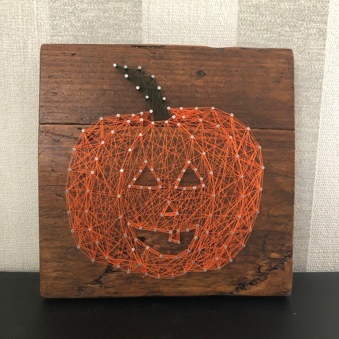 Halloween Pumpkin String Art on Reclaimed Wood - Etsy UK