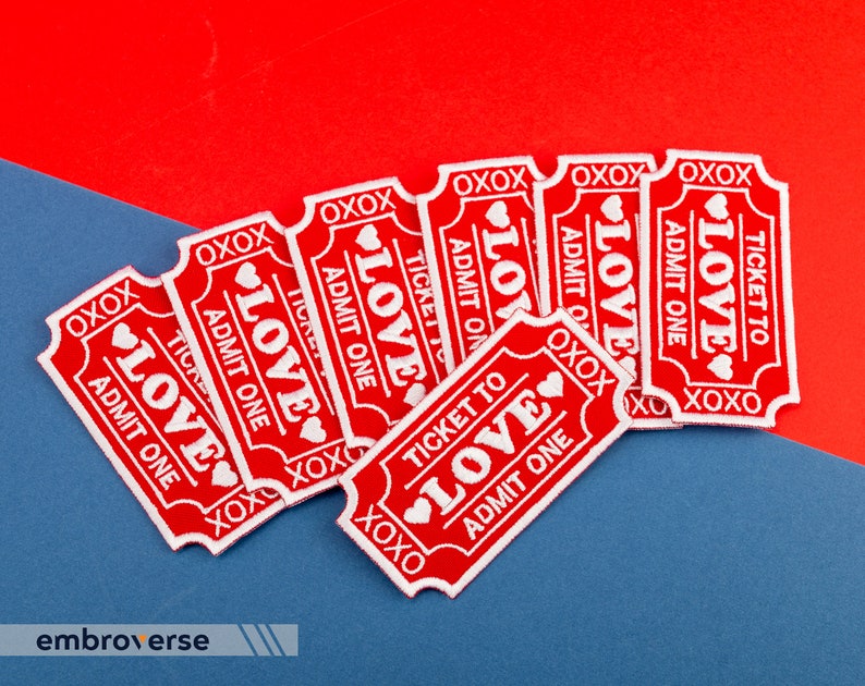 Ticket to Love Patch: Embroidered Iron-on Valentine's Gift - Etsy