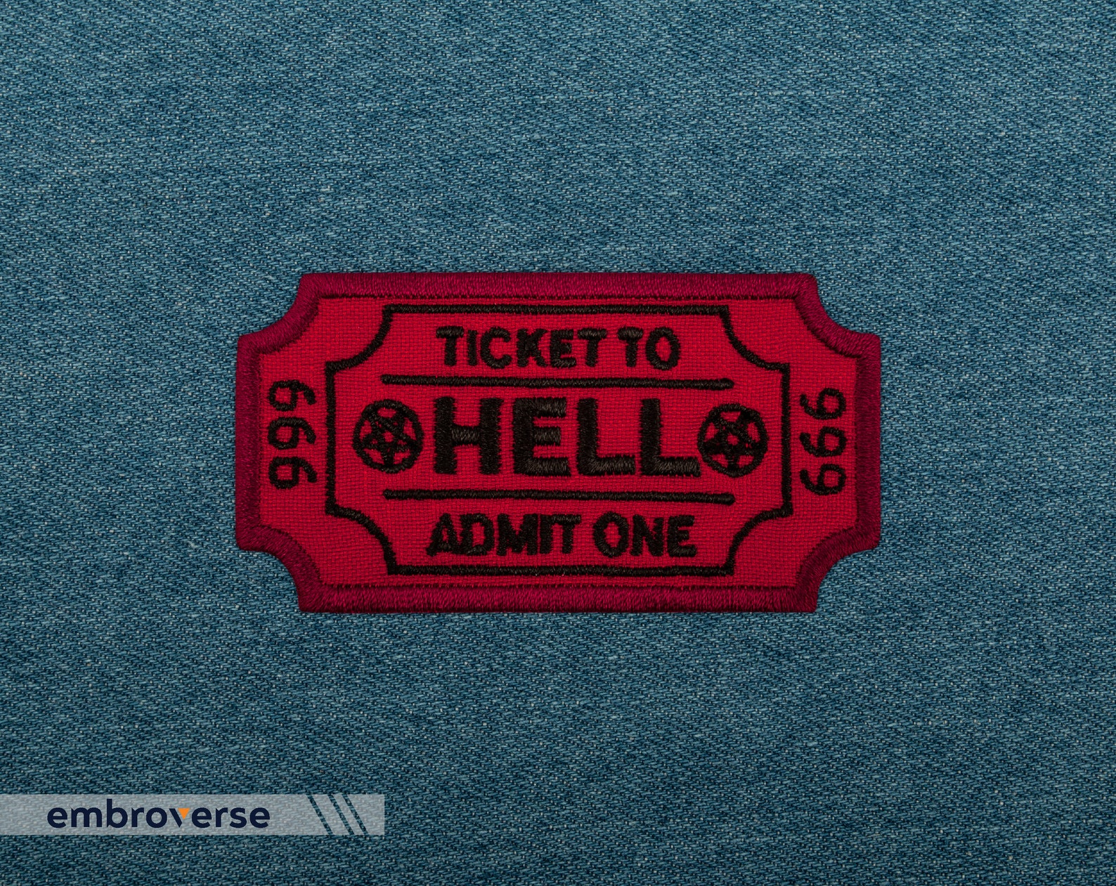Ticket to Hell Patch Admit One Embroidered Demon Funny Quote | Etsy