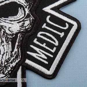 Paramedic Skull Patch - Embroidered EMT Medical Emblem - Iron on ...