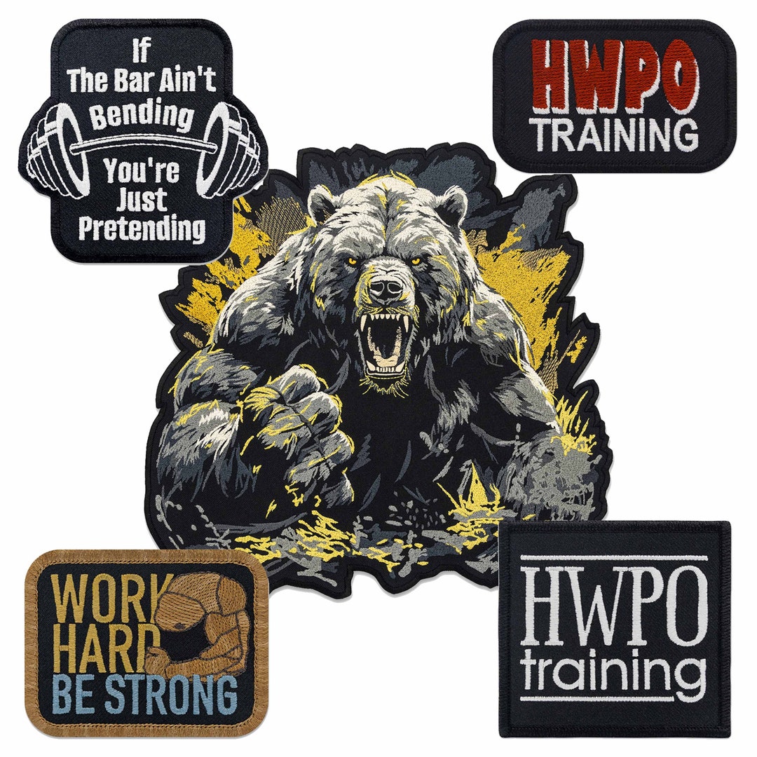 Motivational GYM Embroidered Patches SET - Fitness Quotes & Powerful ...