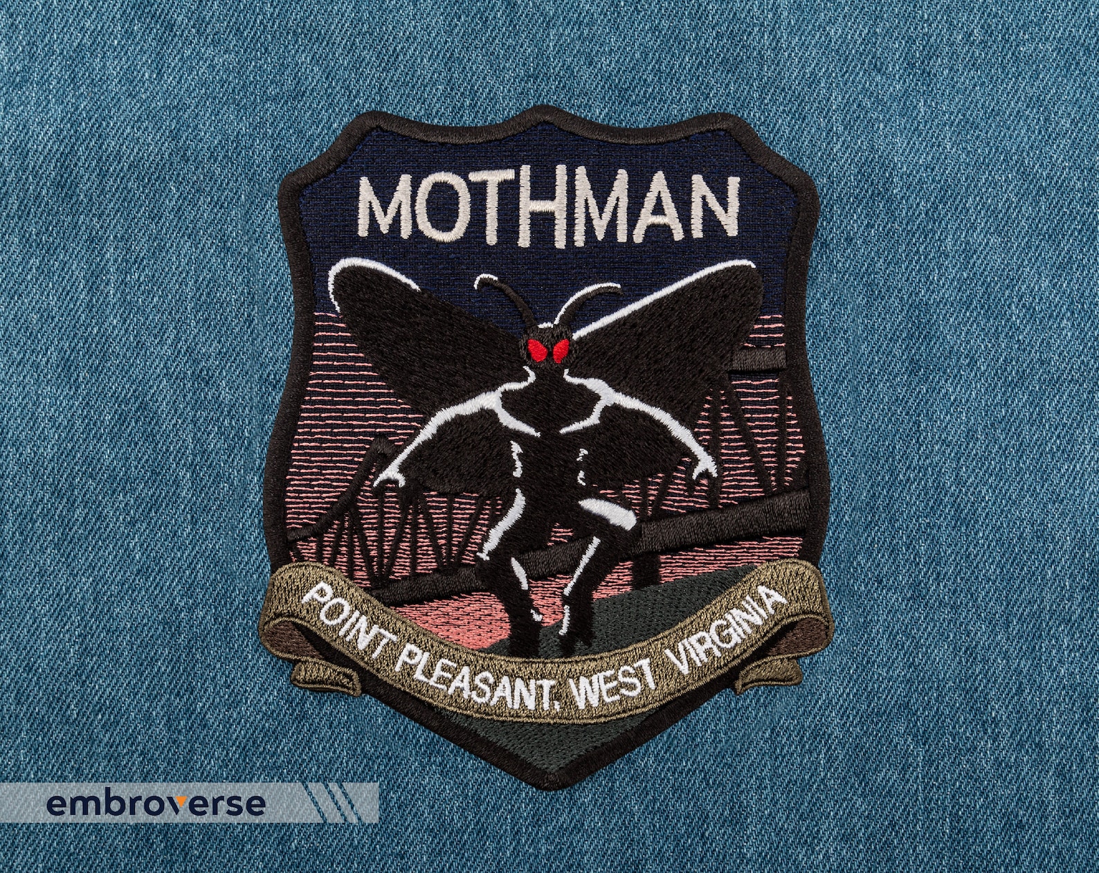 Mothman Patch Embroidered Point Pleasant West Virginia - Etsy