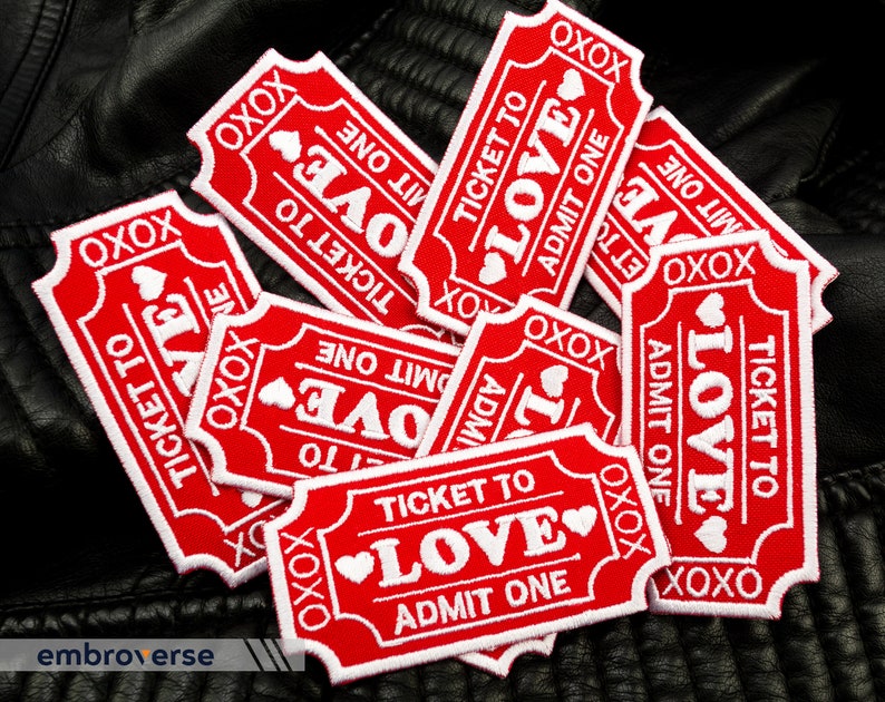 Ticket to Love Patch: Embroidered Iron-on Valentine's Gift - Etsy