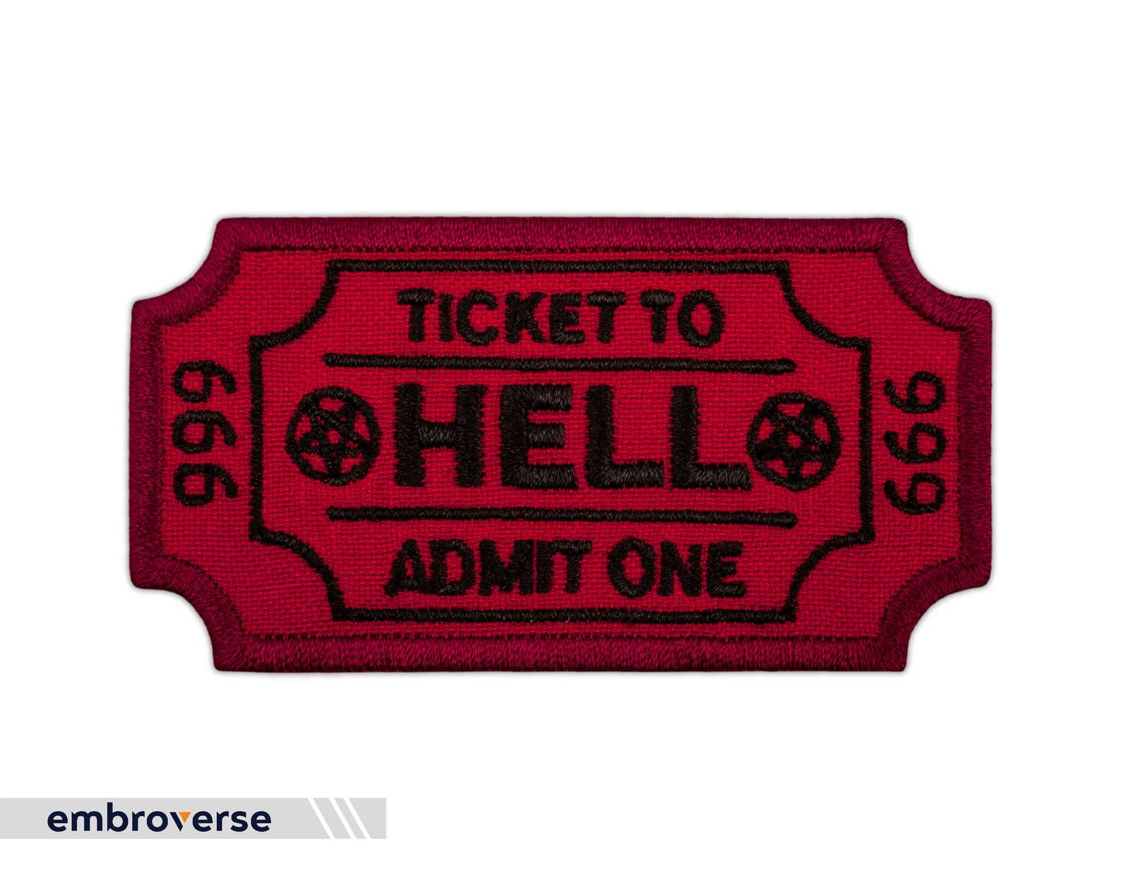 Ticket to Hell Patch Admit One Embroidered Demon Funny Quote | Etsy