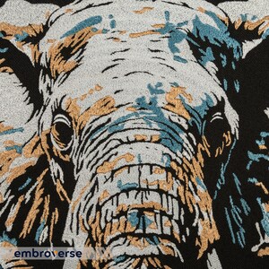 Realistic Elephant Head Large Embroidered Patch - Powerful Indian ...