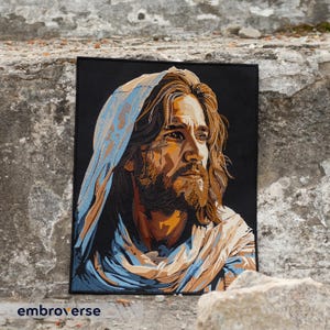 Jesus Embroidered Patch - Large, Detailed Iron-on Christian Faith ...