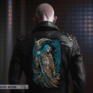 Grim Reaper Large Embroidered Patch - Death Back Patch - Skull-themed ...