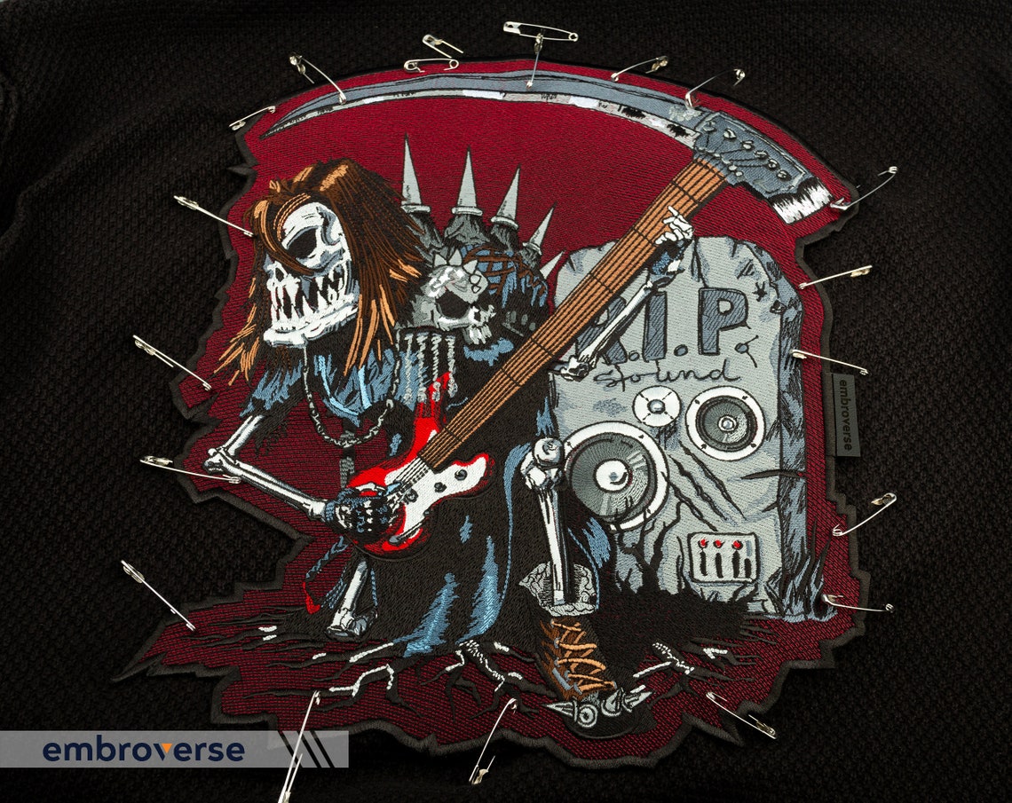 Hell Rocker Back Patch Death Skeleton Music Large - Etsy