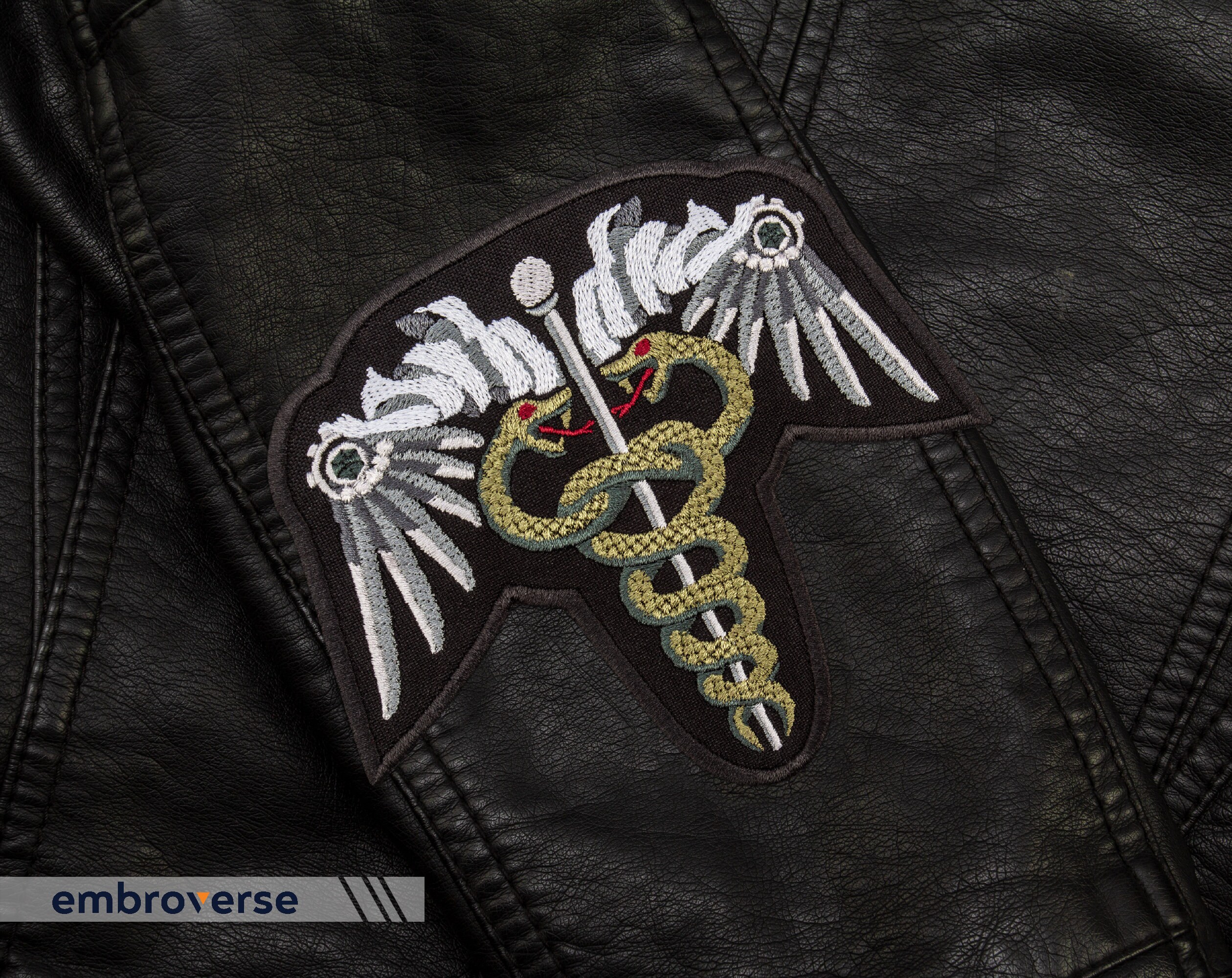 Medical Caduceus Patch Snakes and Wings Symbol Embroidered - Etsy UK