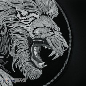 Heroic Lion Head Large Back Patch - Angry Wild Animal - Fantasy Cosplay ...