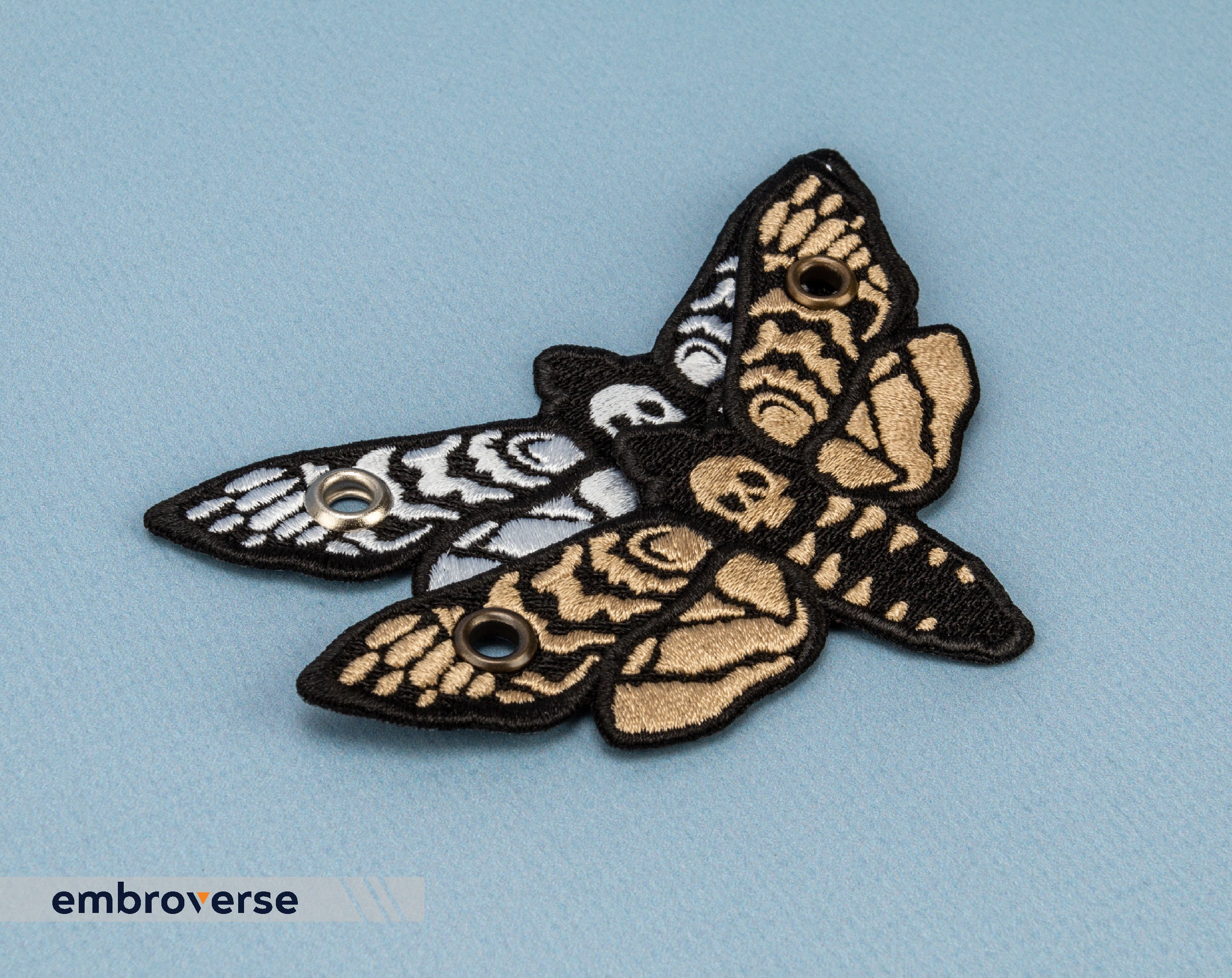 Death Head Hawk Moth Roller Skate Patch - Embroidered Shoe Lace ...