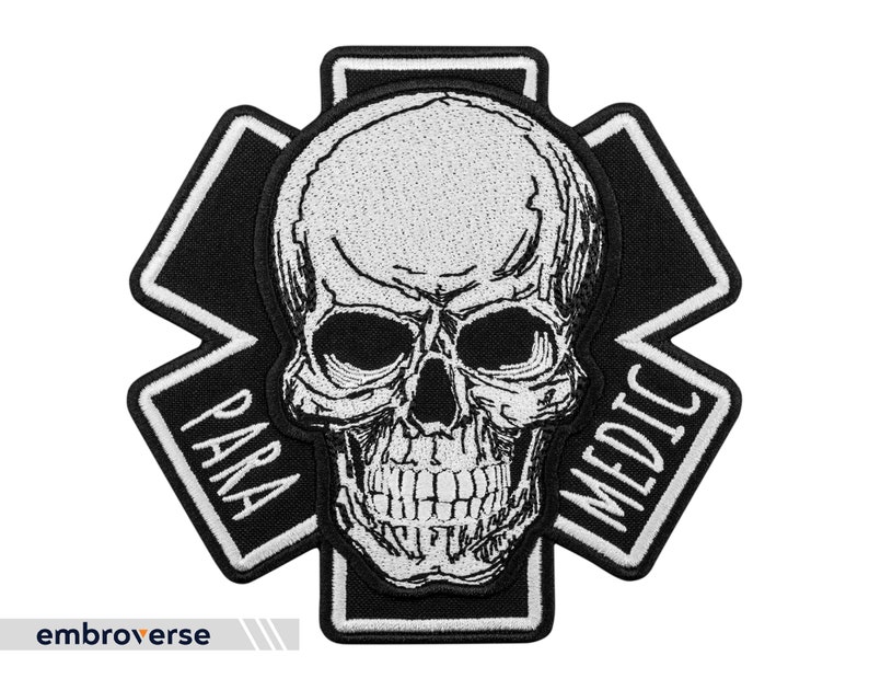Paramedic Skull Patch Embroidered EMT Medical Emblem Iron - Etsy