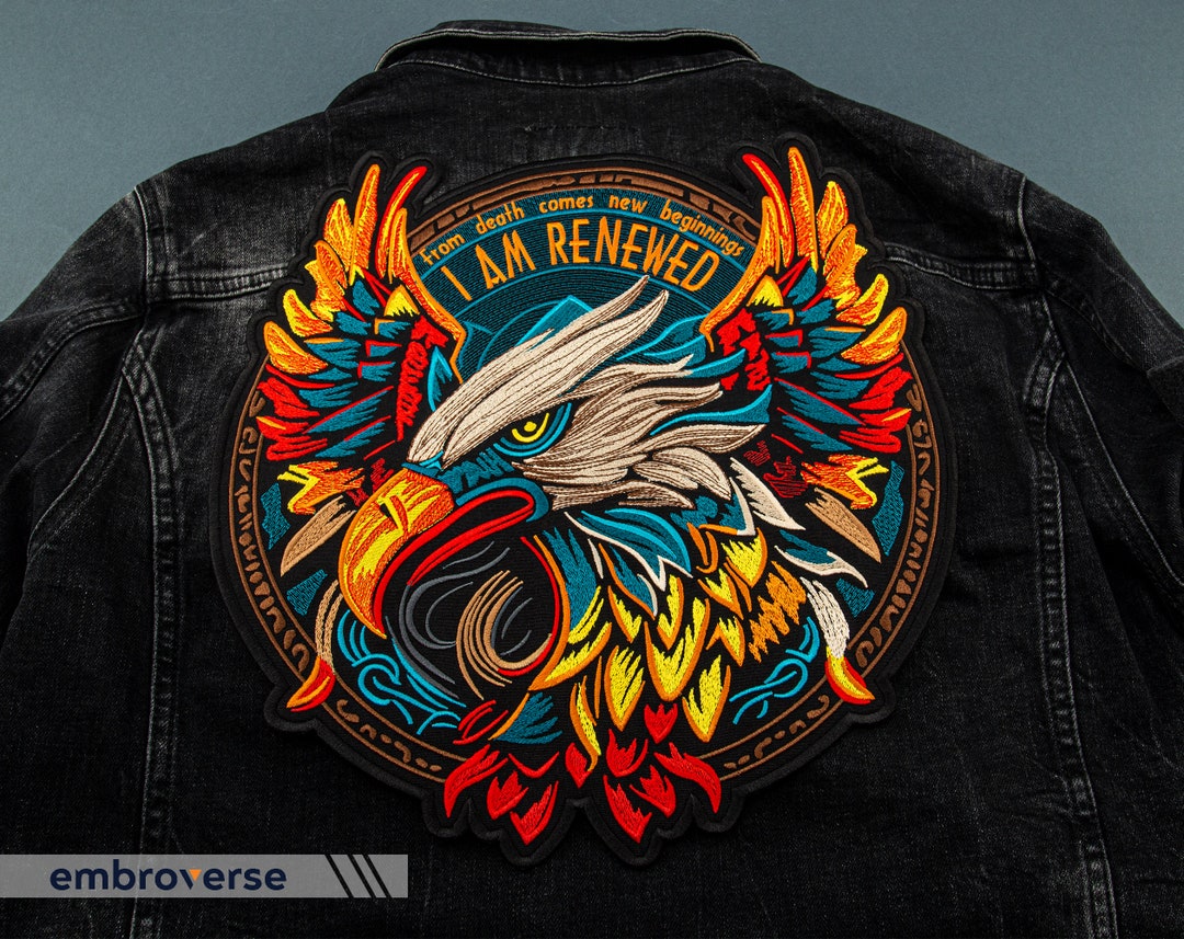Renewed Phoenix Large Embroidered Patch - Mythical Bird Back Patch ...