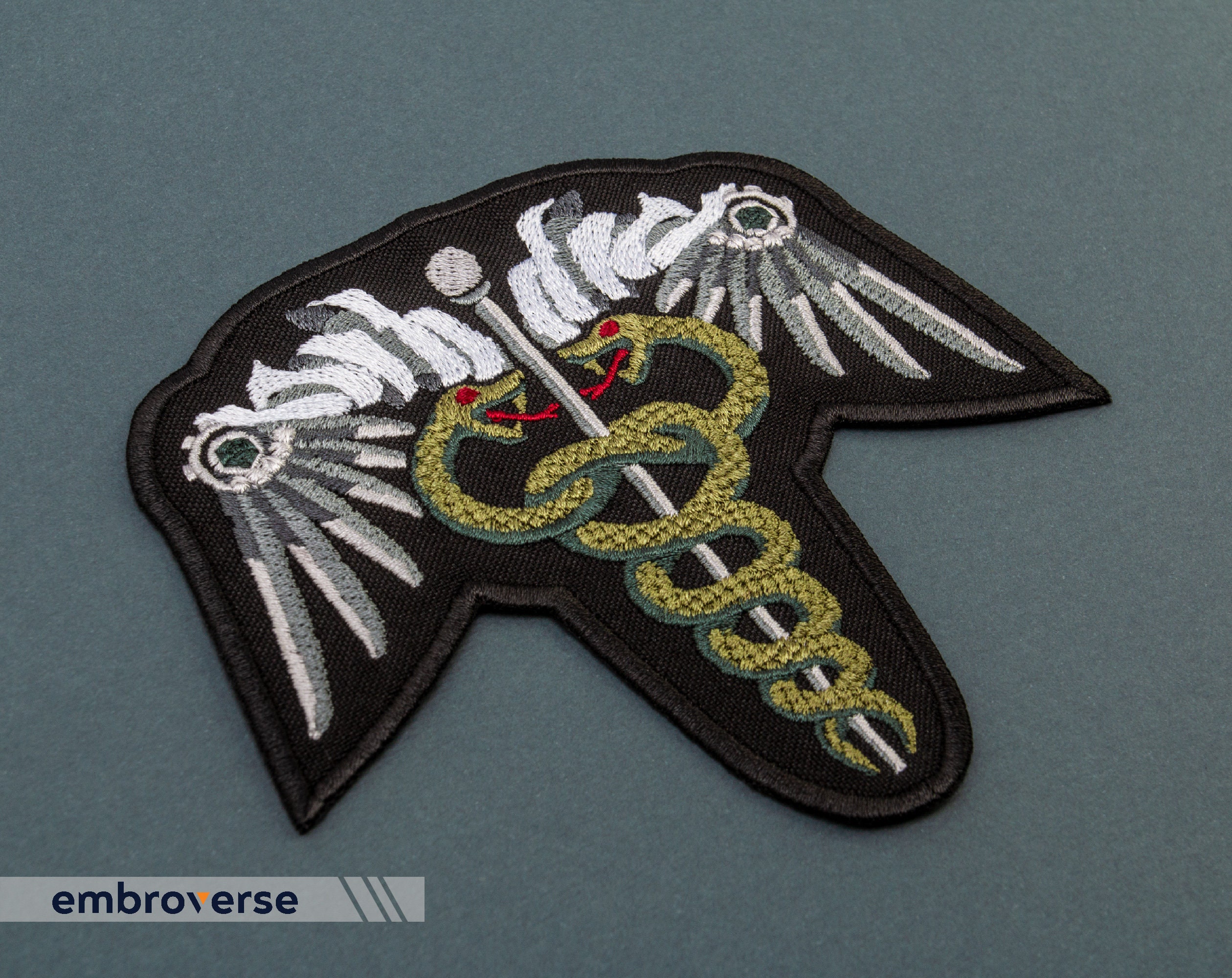 Medical Caduceus Patch Snakes and Wings Symbol Embroidered - Etsy UK