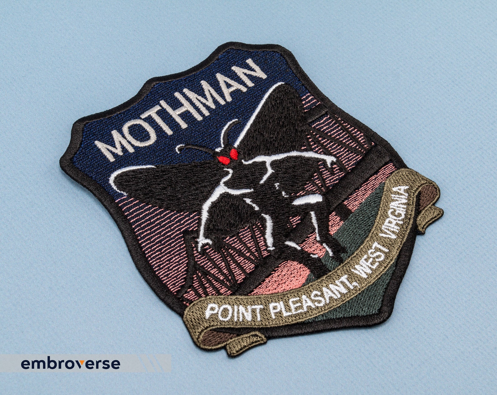 Mothman Patch - Embroidered Point Pleasant West Virginia - Iron on Patches - Size: 4.1 X 5 ...