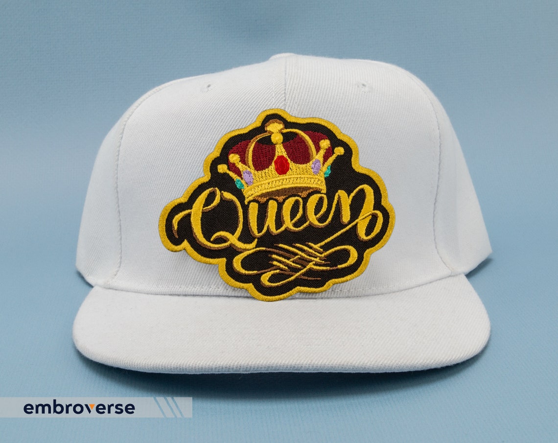 Queen Patch Embroidered Gold Crown Iron On Cool Patches | Etsy