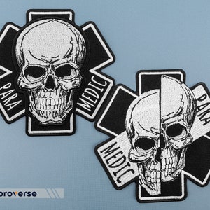 Paramedic Skull Patch - Embroidered EMT Medical Emblem - Iron on ...