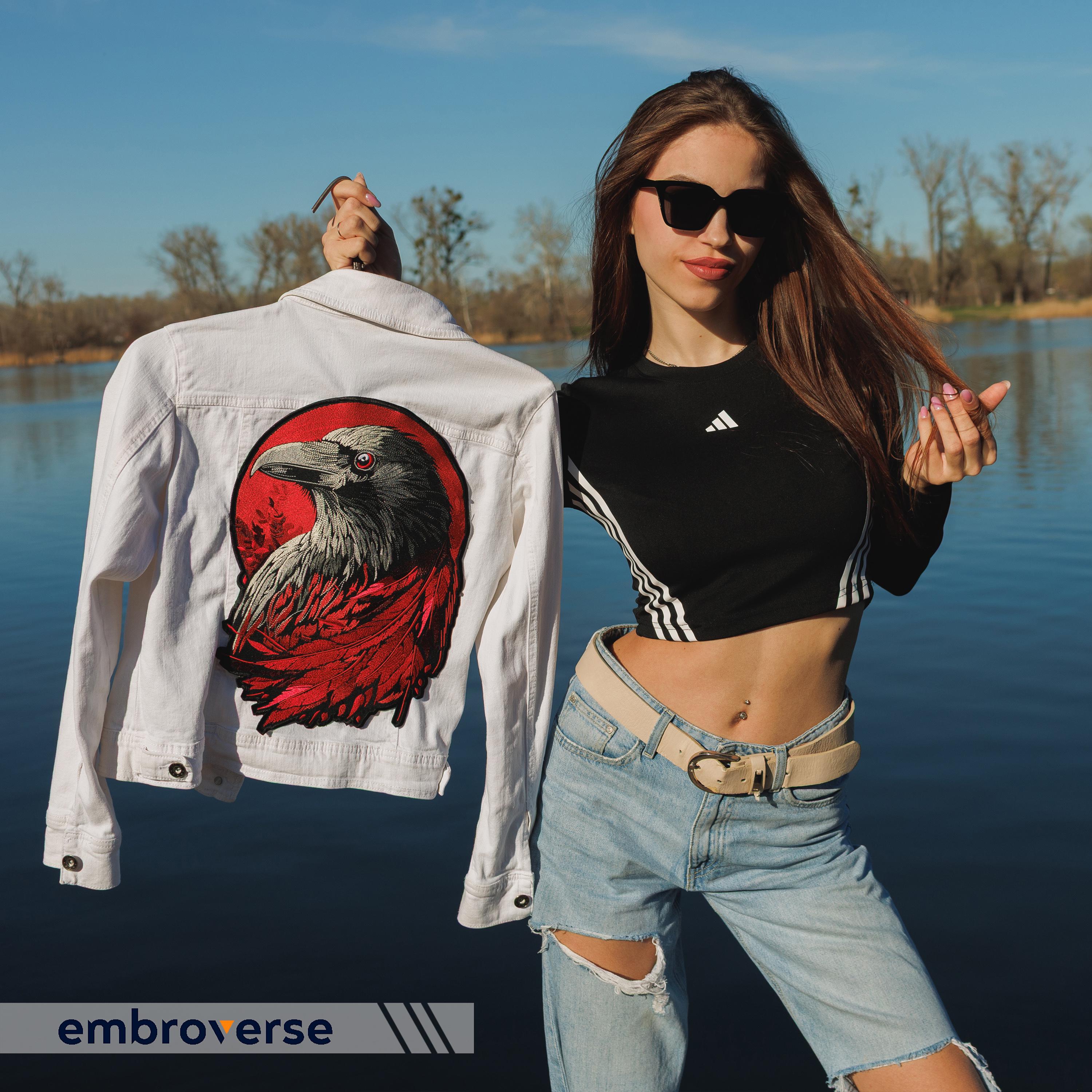 Mystic Raven Large Back Patch - Blood Moon Gothic Crow, Premium ...