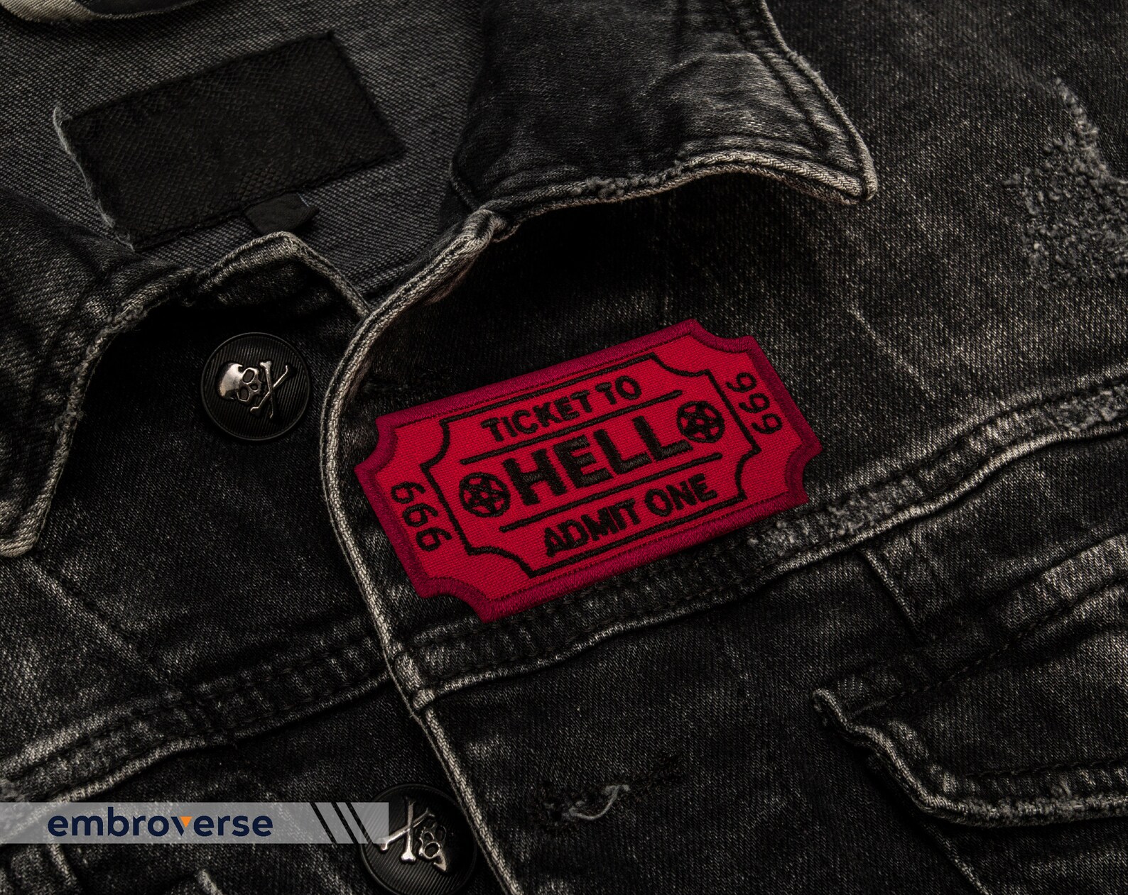 Ticket to Hell Patch Admit One Embroidered Demon Funny Quote | Etsy