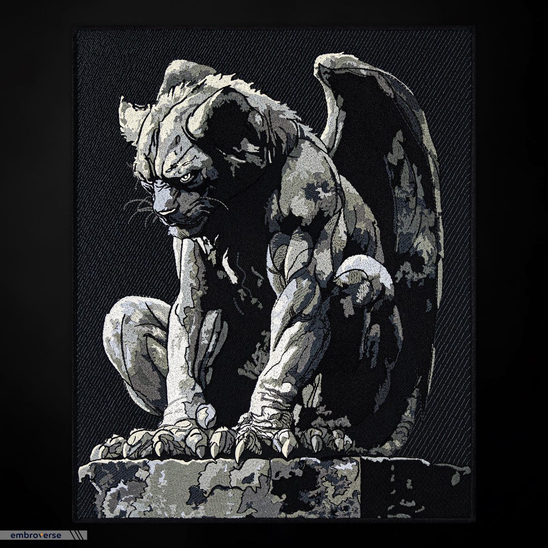 Gothic Gargoyle Embroidered Patch: Cathedral Monster Iron-on - Etsy