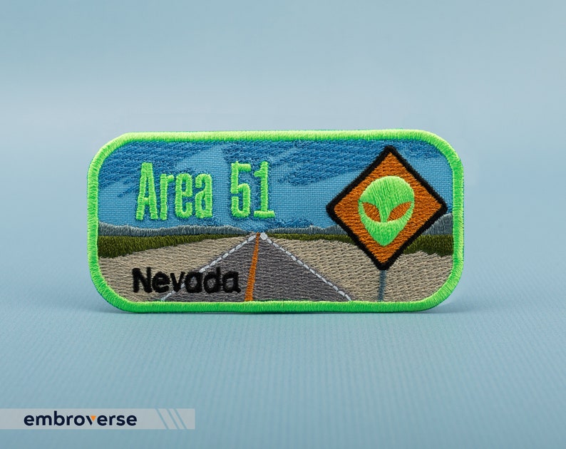 Area 51 Patch Nevada UFO Alien Themed Embroidered Iron on - Etsy