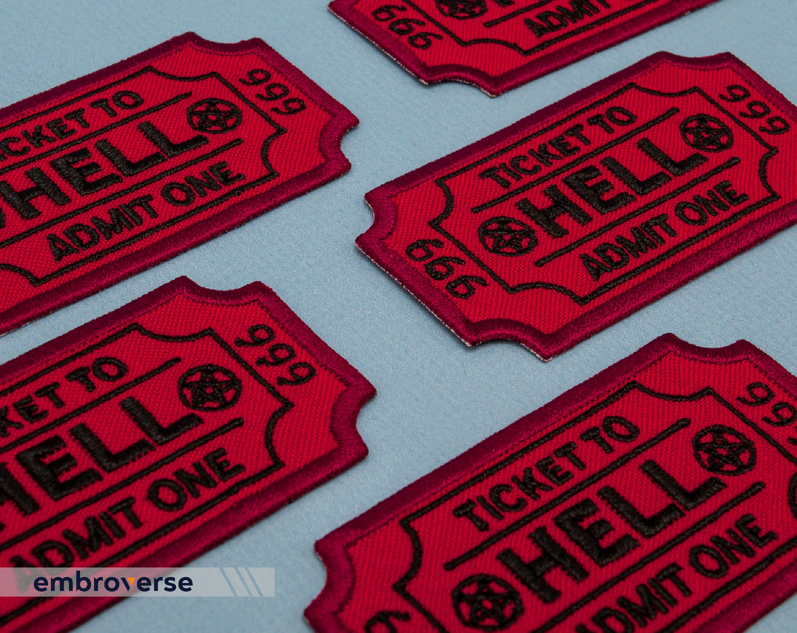 Ticket to Hell Patch Admit One Embroidered Demon Funny Quote | Etsy