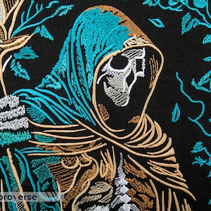 Grim Reaper Large Embroidered Patch - Death Back Patch - Skull-themed ...
