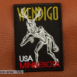 Wendigo Patch - Mystic Evil Spirit, Minnesota, USA Travel Patches - Embroidered Iron on - 2.8 X ...