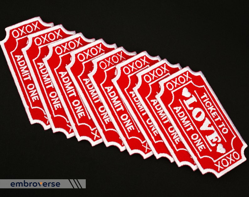 Ticket to Love Patch: Embroidered Iron-on Valentine's Gift - Etsy