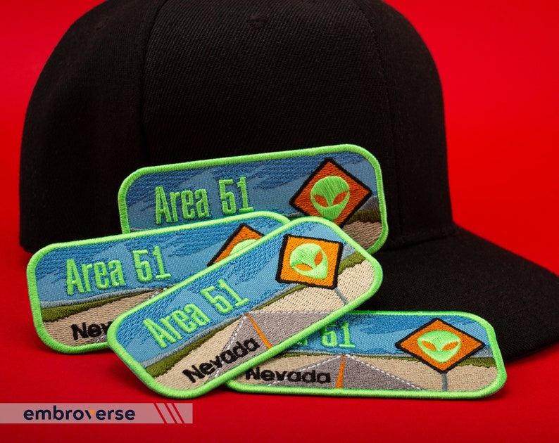 Area 51 Patch Nevada UFO Alien Themed Embroidered Iron on - Etsy