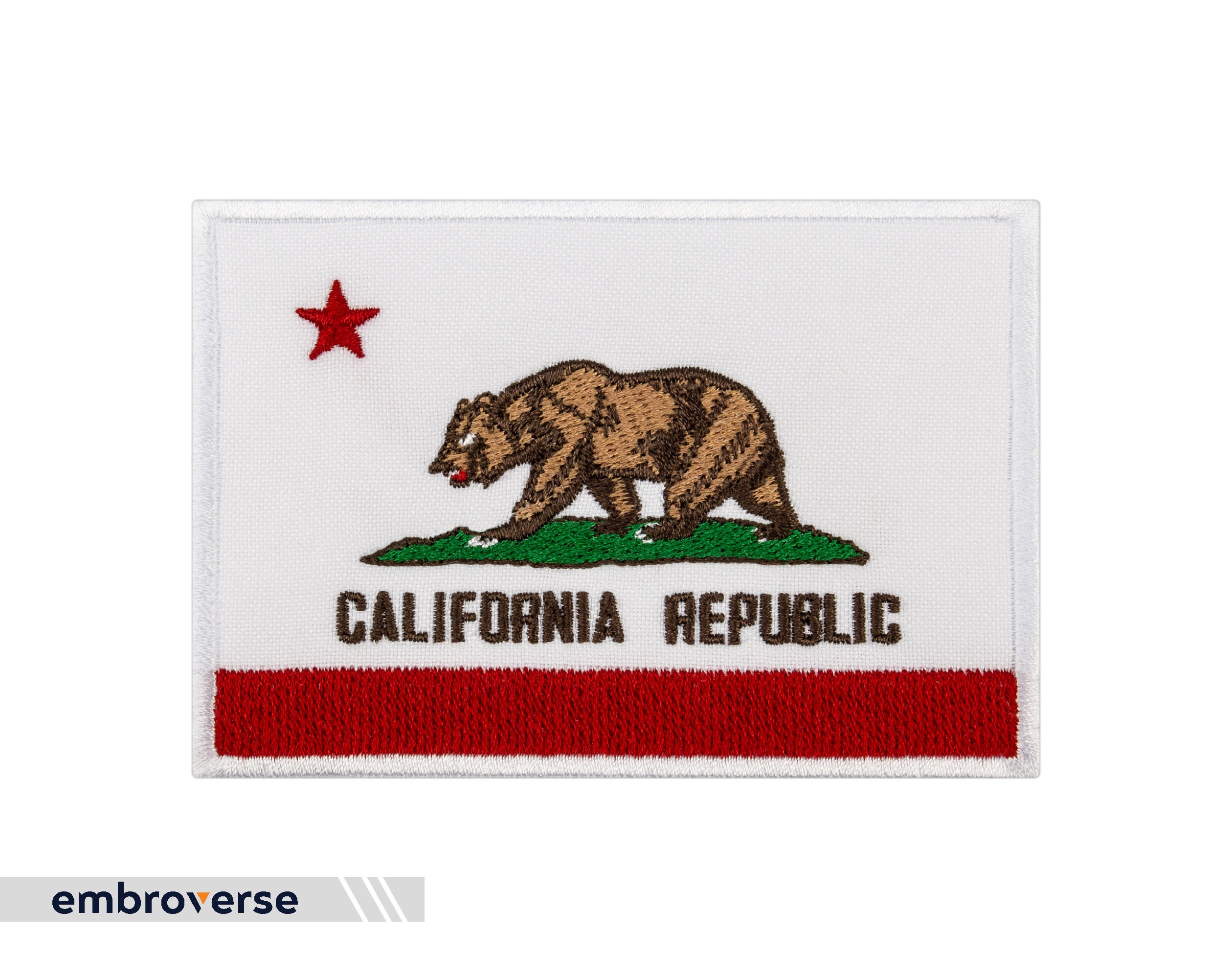 California State Flag Patch Embroidered Grizzly Bear Flag | Etsy