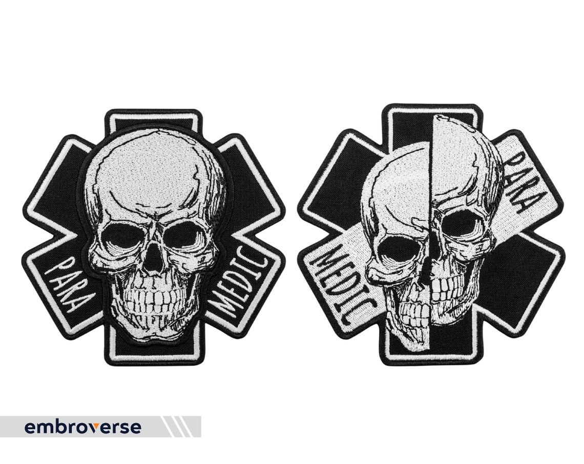 Paramedic Skull Patch Embroidered EMT Medical Emblem Iron | Etsy
