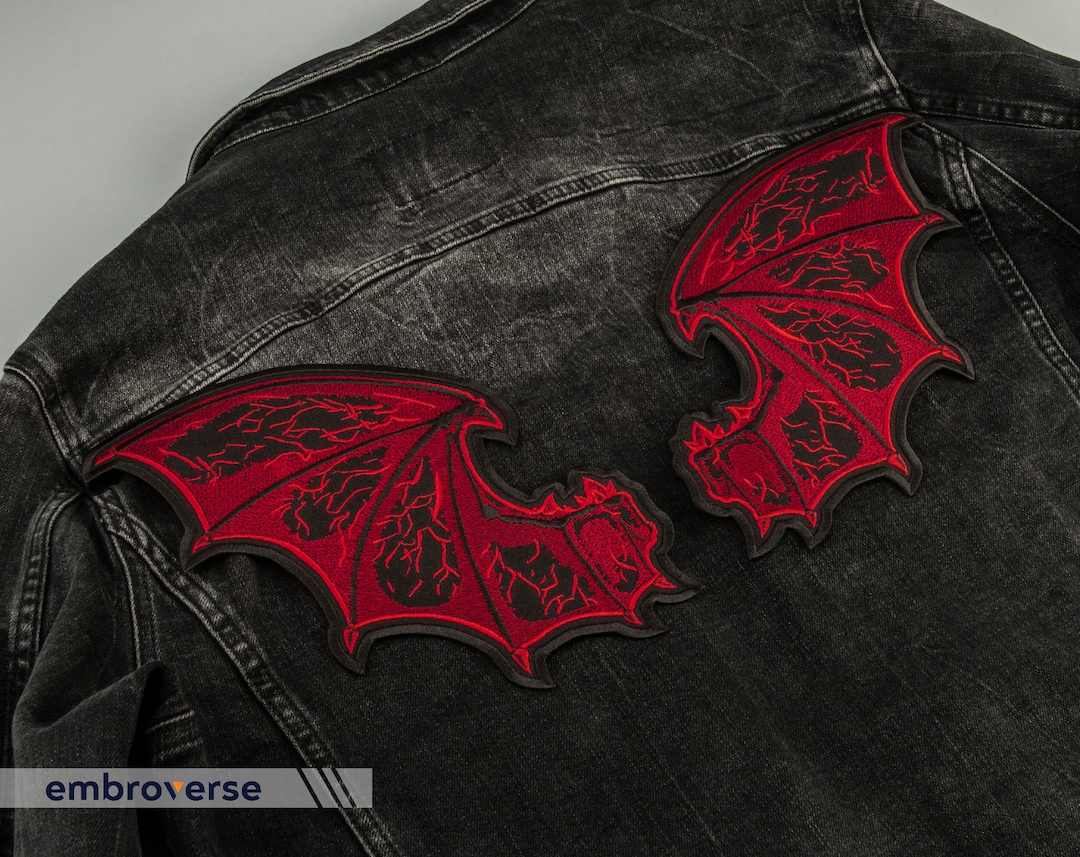 Demon Red Wings Patch - Danger Halloween Accessory for Back Jacket ...