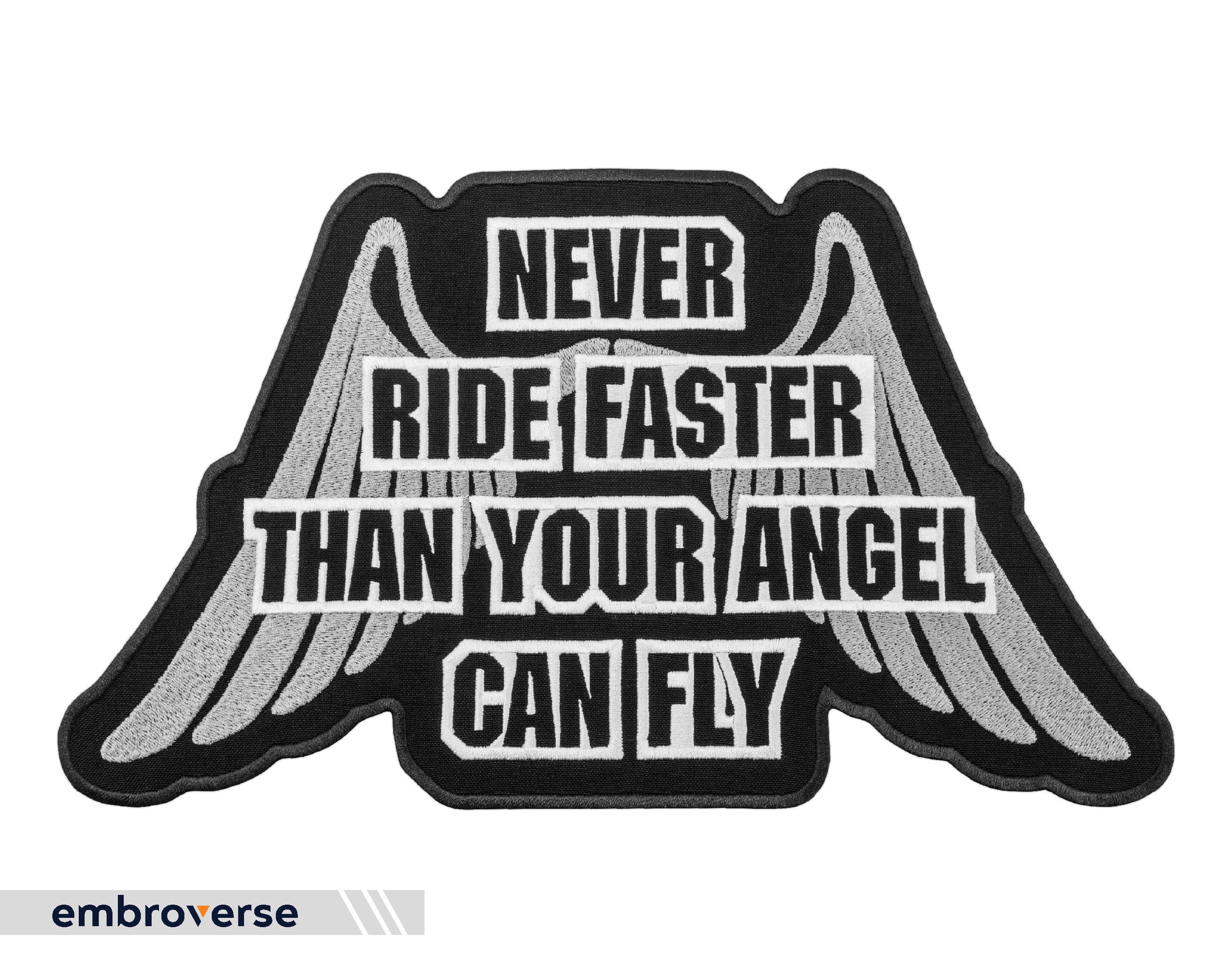 Never Ride Faster Than Your Angel Can Fly Patch Motorcycle | Etsy