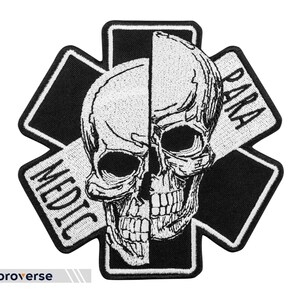 Paramedic Skull Patch - Embroidered EMT Medical Emblem - Iron on ...