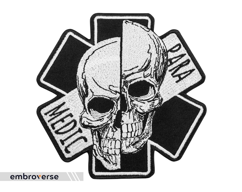 Paramedic Skull Patch Embroidered EMT Medical Emblem Iron - Etsy