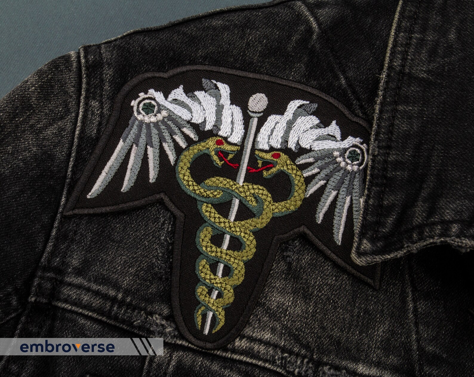 Medical Caduceus Patch Snakes and Wings Symbol Embroidered | Etsy
