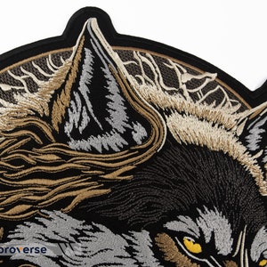 Fire Wolf Large Back Patch – Angry Wild Animal Head – Fierce Flames ...