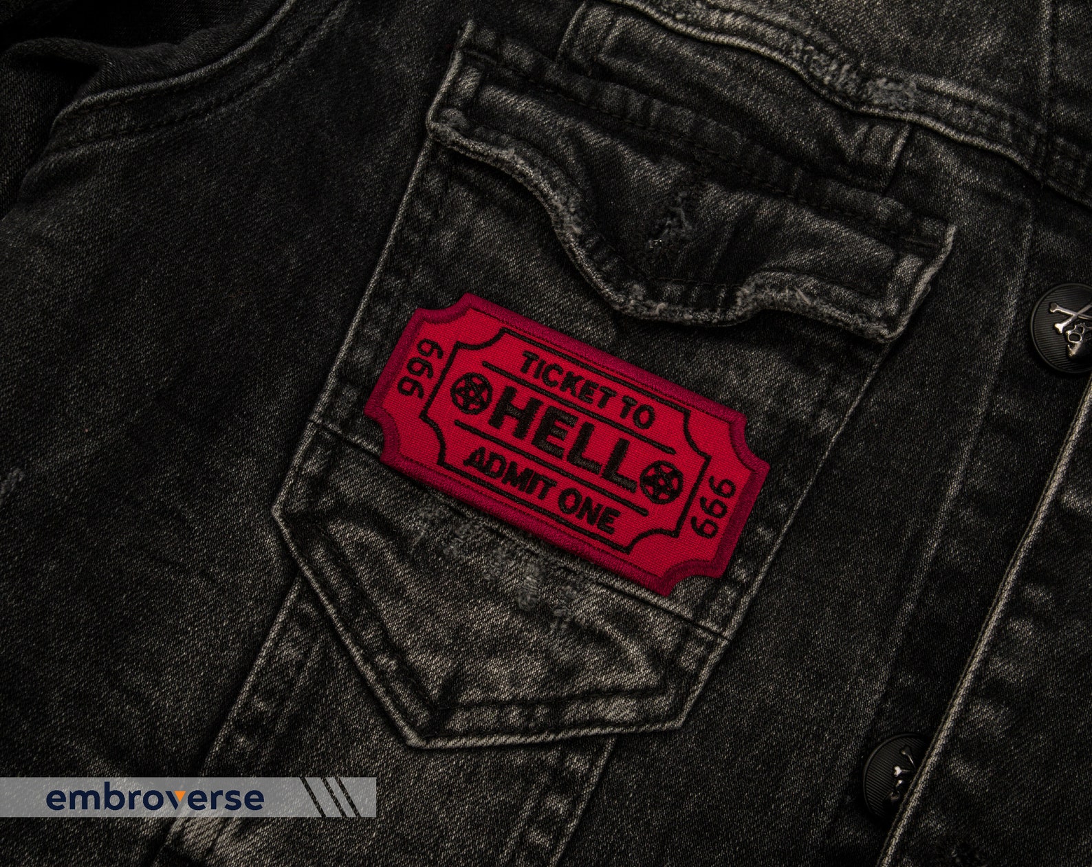 Ticket to Hell Patch Admit One Embroidered Demon Funny Quote | Etsy