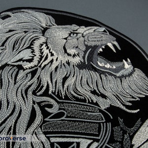 Heroic Lion Head Large Back Patch - Angry Wild Animal - Fantasy Cosplay ...