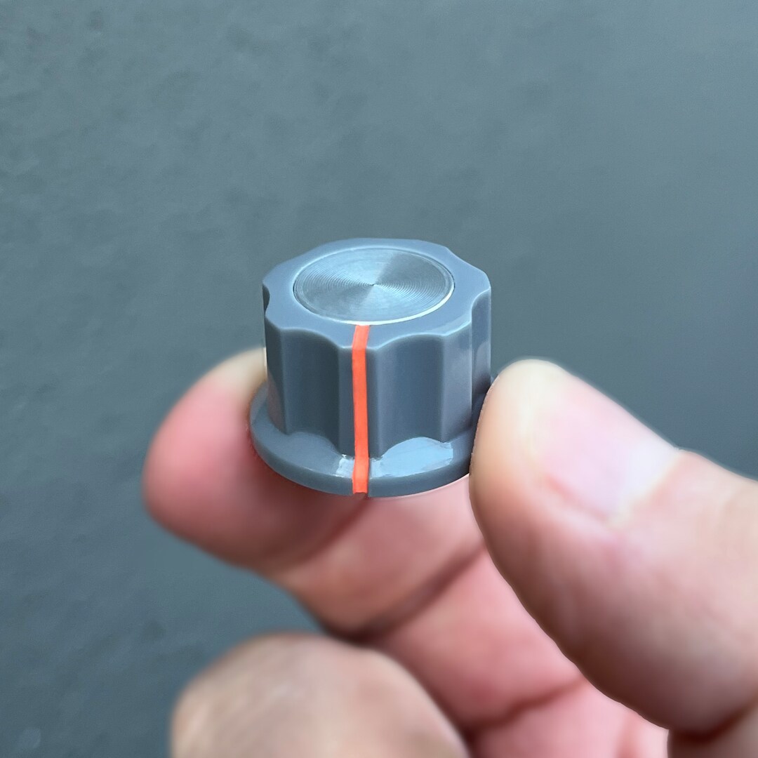 Mouse Gray Rotary Knob With Aluminum Top Inlay - Etsy