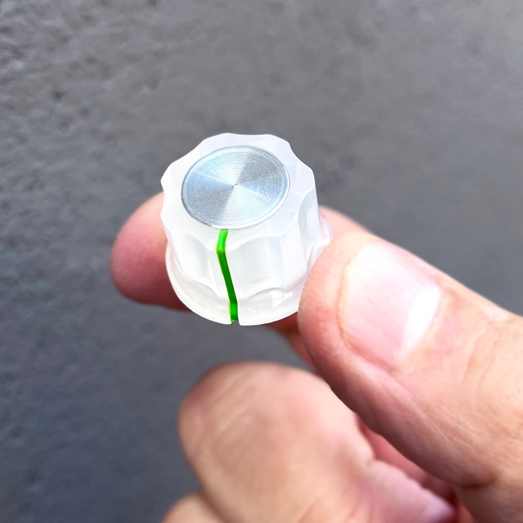 Transparent White Rotary Knob With Aluminum Top Inlay - Etsy