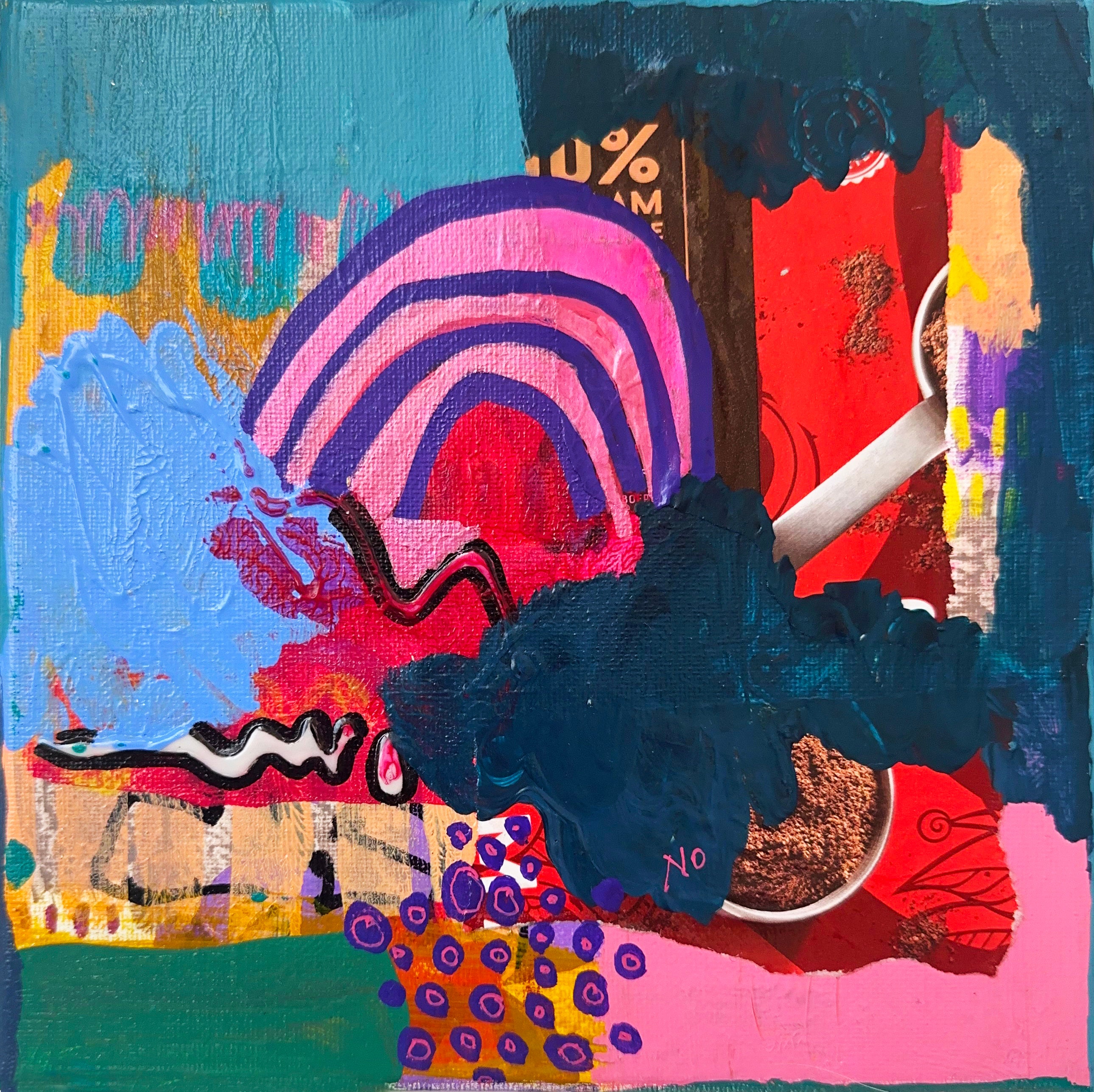Coffee Addict, Mixed Media Abstract, Intuitive Art, Colorful Abstract ...