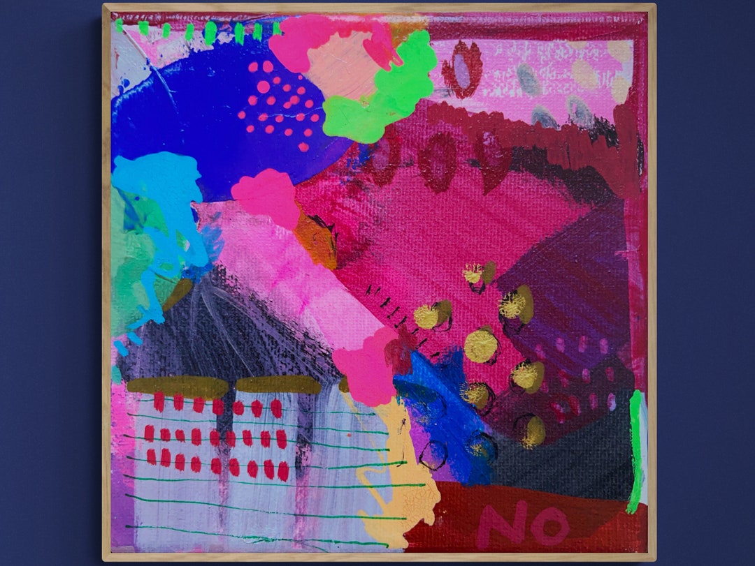 Abstract Painting on Small Canvas, Original Art, Abstract Art, Mixed ...