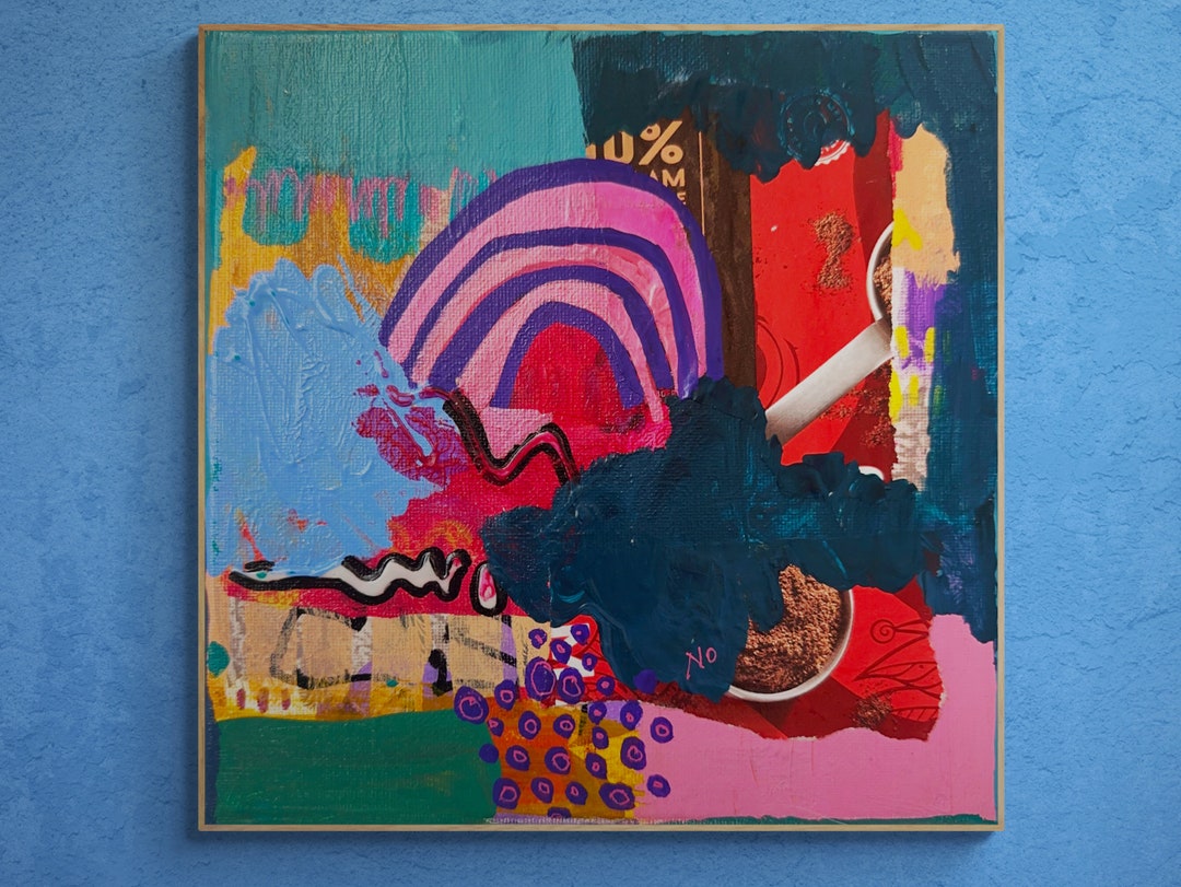 Coffee Addict, Mixed Media Abstract, Intuitive Art, Colorful Abstract ...