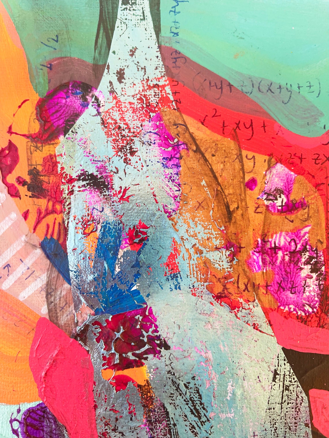 Original Abstract Expressionist Painting, Mixed Media on Paper ...