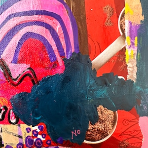 Coffee Addict, Mixed Media Abstract, Intuitive Art, Colorful Abstract ...