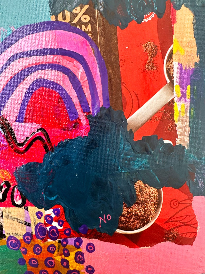 Coffee Addict, Mixed Media Abstract, Intuitive Art, Colorful Abstract ...